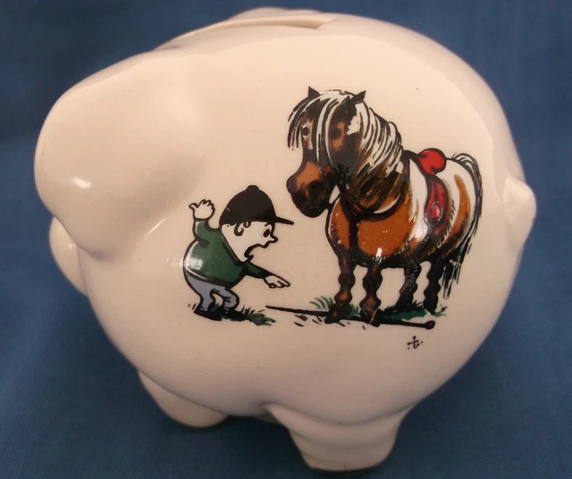 VINTAGE THELWELL PONY Club Horse Riding Pig Money Box Bank Rare £34.99 ...