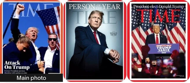 3 DONALD TRUMP JD Vance Election Attack Shot Time Magazine 2024 NO ...
