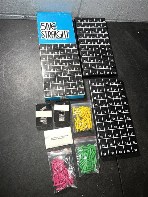 VINTAGE 1968 5IVE Five Straight Line Pegboard Strategy Board Game 100% ...