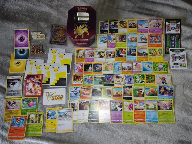 POKÉMON JOLTEON VMAX tin card bundle 60+ cards Silver Tempest evolving ...
