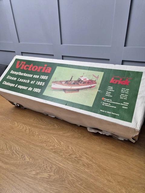 VINTAGE KRICK Model Live Steam Lunch Boat Full Kit Includes New Steam ...