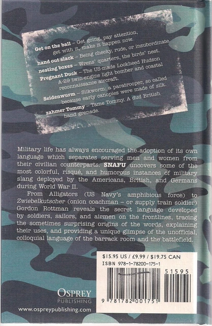 SNAFU, (ALLIED AND German) Slang of World War II (Osprey Pub.) $5.99 ...