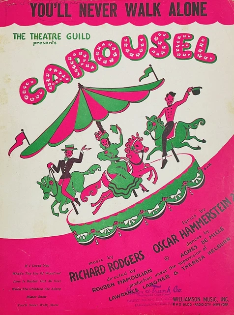 PARTITION MUSICALE DE carrousel vintage, 1945 « You'll Never Walk Alone ...