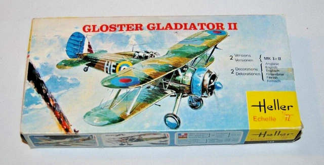 VINTAGE, HELLER, GLOSTER Gladiator II, 1:72 Scale, Plastic, Model ...