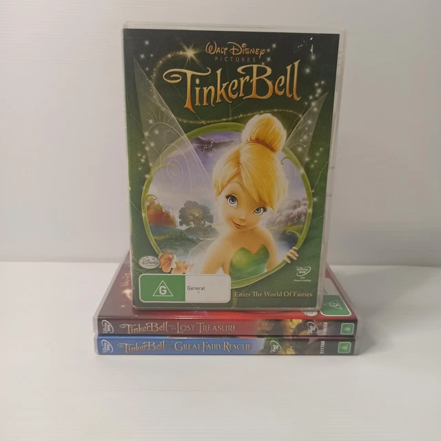 TINKER BELL DVD (3) Movie Bundle Lot Disney Fairy Animation Children ...