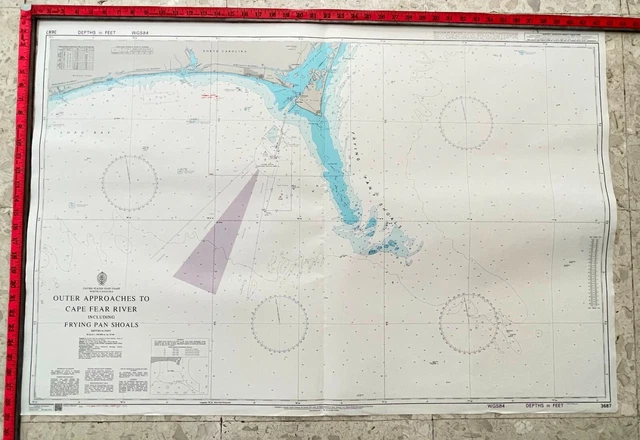 AMIRAUTÉ 3687 EXTÉRIEUR Approches À Cape Fear Rivière Nord Carolina ...