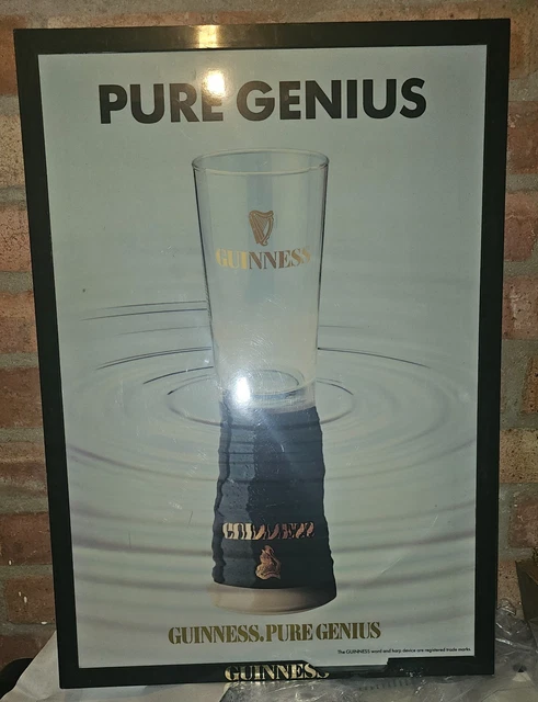 VINTAGE GUINNESS 2 sided picture with frame (damaged) & Hennessy brandy ...