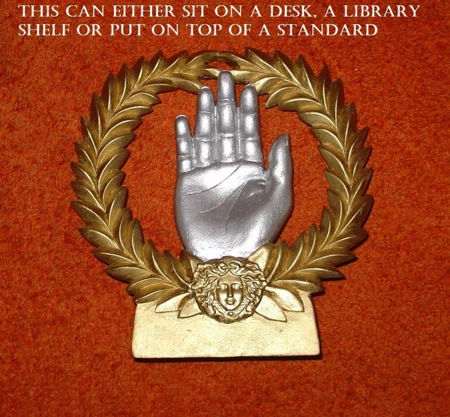 MOVIE PROP ROMAN Standard Laurel Wreath manus wood hand carving legion ...