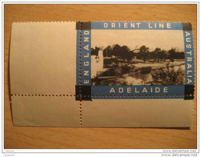 UK AUSTRALIA ENGLAND Adelaide Orient Line Maritime Poster Stamp Label ...