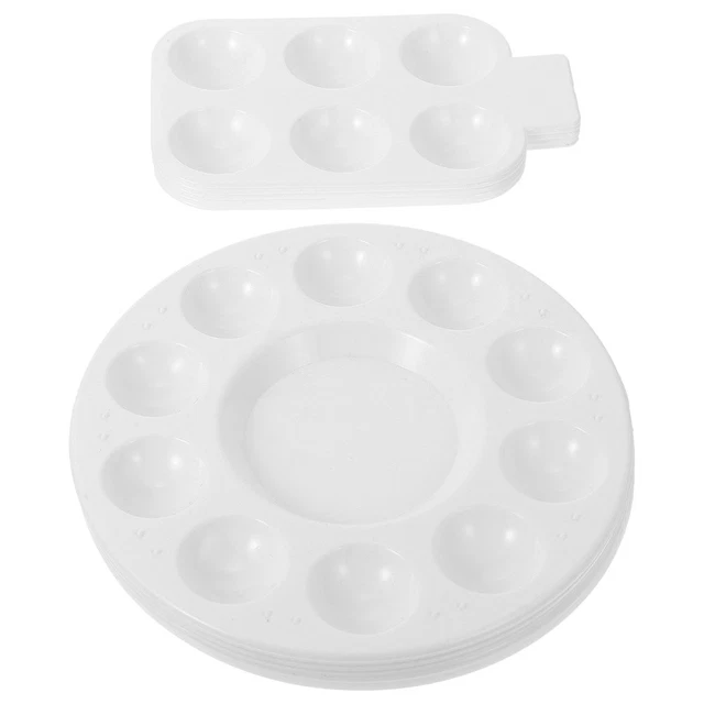 10PCS PIGMENT TRAYS Plastic Color Mixing Trays Mixing Plates Plastic ...