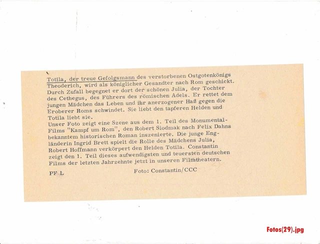 KAMPF UM ROM - Ingrid Brett - Robert Hoffmann - 1 Pressefoto - 18x24cm ...