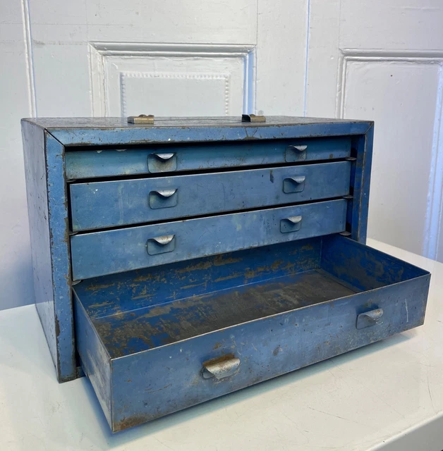 VINTAGE INDUSTRIAL METAL Engineers Drawers, Tool Box, Desk Top, Parts ...