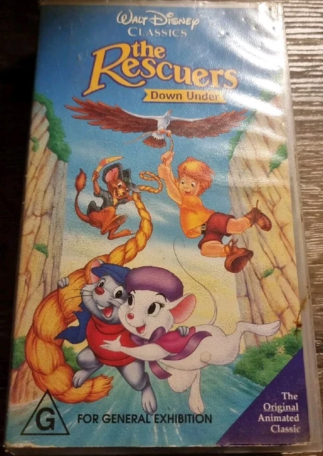 DISNEY VHS THE Rescuers & Down Under (1991, 1992) Black Diamond bundle ...