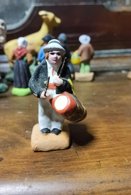 SANTONS DE PROVENCE Le petit tambourineurs et le marchand de soupe.7cm ...