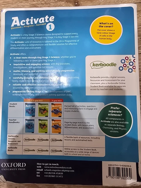 OXFORD SCIENCE ACTIVATE for ks3: student book 1 and book 3 £7.58 ...