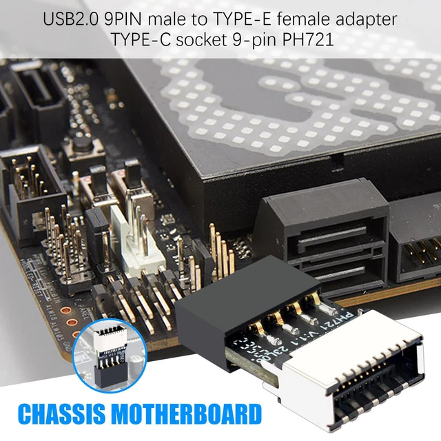 USB C MOTHERBOARD Adapter 2.0 Connector Chassis High-Speed Male to Type ...