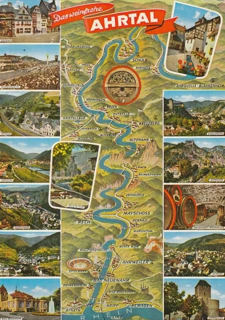 AK MAP, LANDKARTE, Umgebungskarte **DAS SCHÖNE AHRTAL** II EUR 1,00 ...