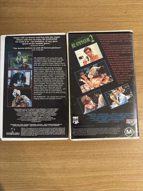 VESTRON VHS REANIMATOR Vhs Re-animator Vhs Big Box Ex Rental And ...