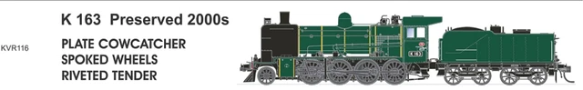 SDS MODELS HO K Class 163 Preserved 2000s Cowcatcher DCC SOUND KVR116 ...