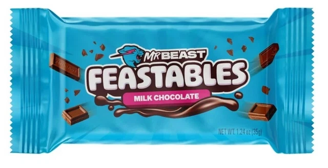 FEASTABLES MR BEAST Chocolate NEW FORMULA- 🍫Milk Chocolate x 1 Bar *PRE ...