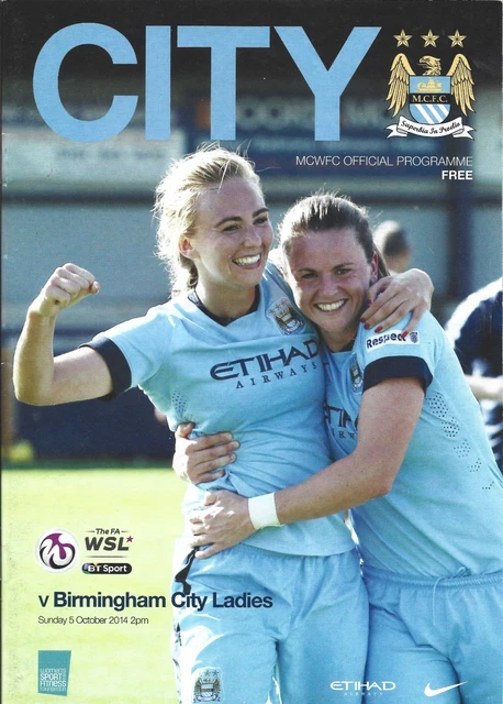 6 X MANCHESTER City v Birmingham City womens programmes all listed £5. ...