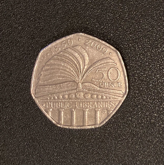 RARE COLLECTOR CIRCULATED coin “Public Libraries 1850-2000” 50p coin £ ...