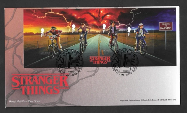 GB RM 2026 Stranger Things mini sheet Strange St Postmark F.D.C ...