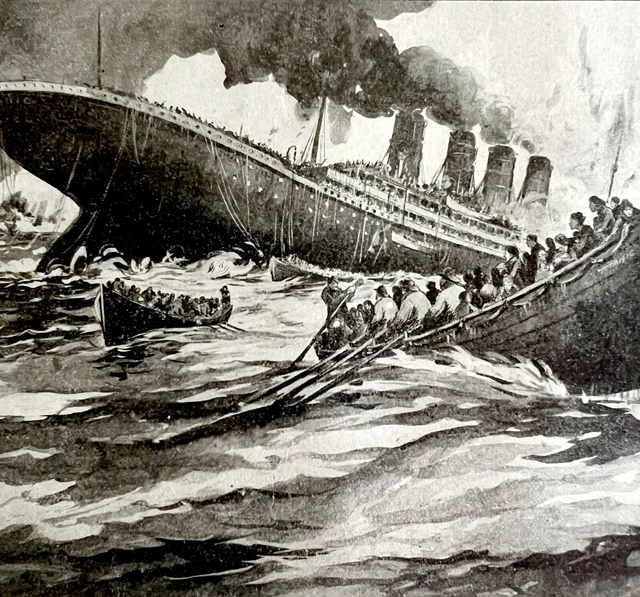 THE TITANIC SINKING 1912 White Star Line Nautical History Disaster ...