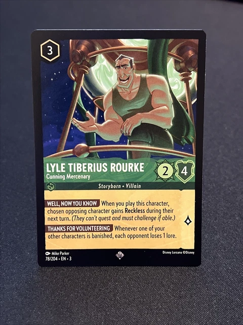 LYLE TIBERIUS ROURKE 78/204 Super Rare NON-FOIL Lorcana - Into the ...