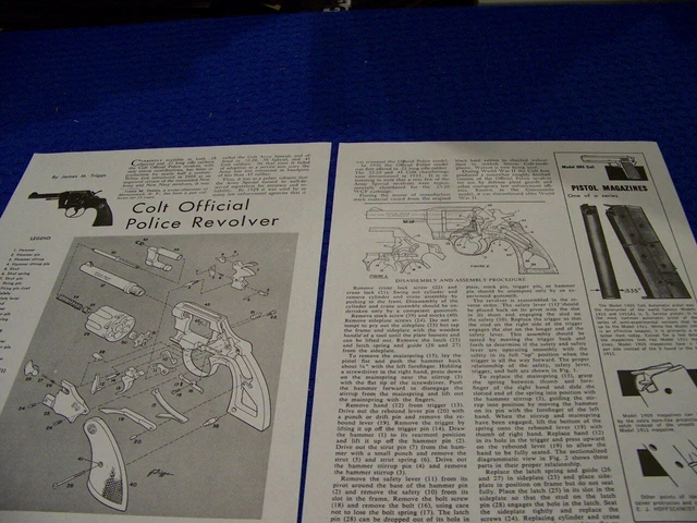 COLT OFFICIAL POLICE Revolver...takedown/Exploded View/Parts Legend ...