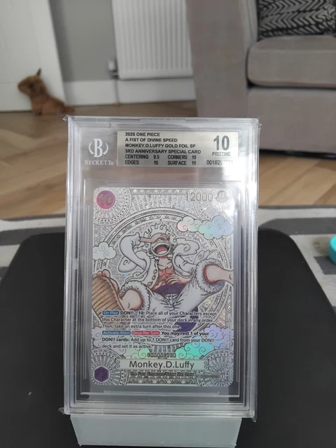 BGS 10 MONKEY D. Luffy OP05-119 SEC Parallel Gold OP11 3rd Anniversary ...