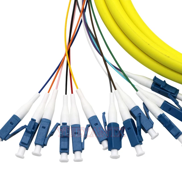 100M LC TO LC Single Mode 12 Strand 9/125 Indoor Fiber Cable Optical ...