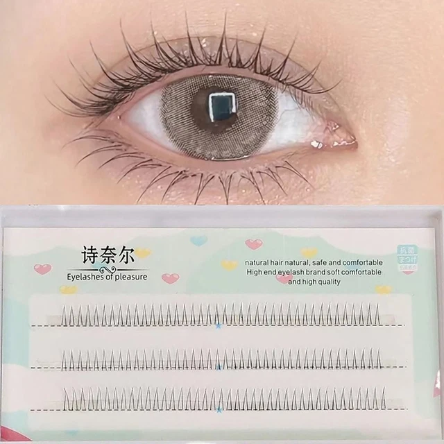 V-SHAPE EYELASH EXTENSION Transparent Stems Grafting Fake Lashes Women ...