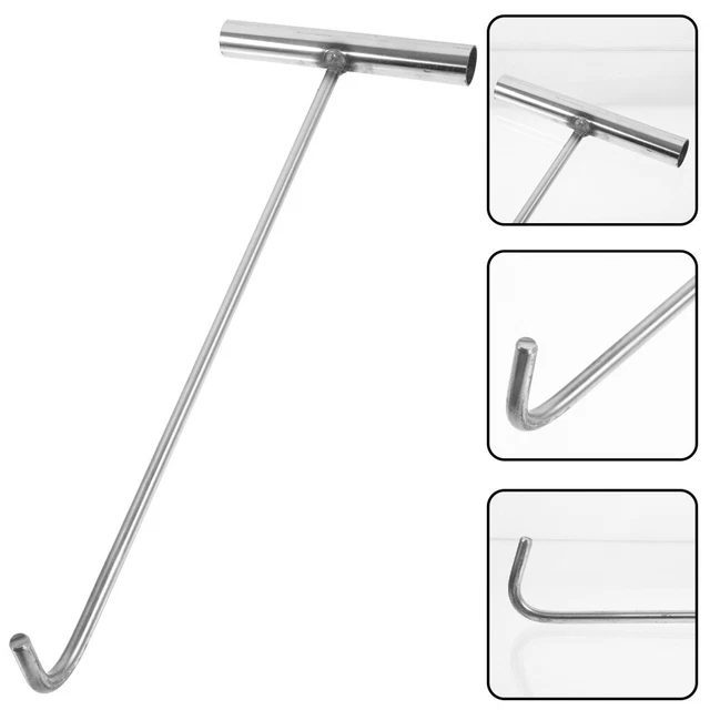 LIFTING HOOK HEAVY-DUTY Manhole Cover Lifter Vault Lid Hooks Handle ...