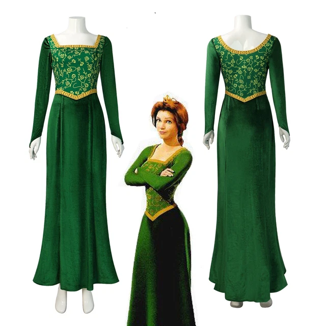 ADULT KIDS SHREK Ogre Princess Fiona Costume Cosplay Princess Dress ...