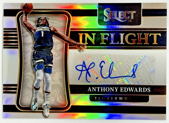 2021-22 SELECT ANTHONY EDWARDS In Flight argent Prizm Auto /299 EUR 38 ...