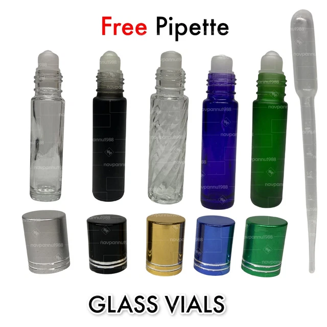 REFILLABLE GLASS GLASS Perfume TUBES CLEAR Glass EMPTY LIQUID SAMPLE ...