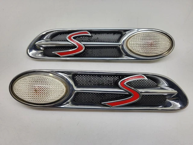 BMW MINI R52 R53 Cooper S Indicator Repeater Scuttle Trims Pair Chrome ...
