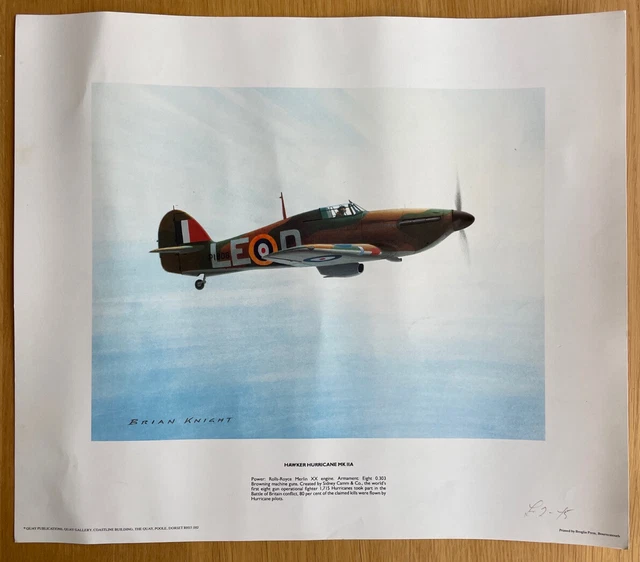 RAF WW2 BRIAN knight photo HAWKER HURRICANE MKIIA Signed A3 Fighter ...