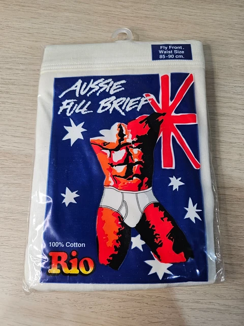 AUSSIE FULL BRIEF MENS UNDERWEAR AUSTRALIAN 85-90cm Rio Cotton Undies ...