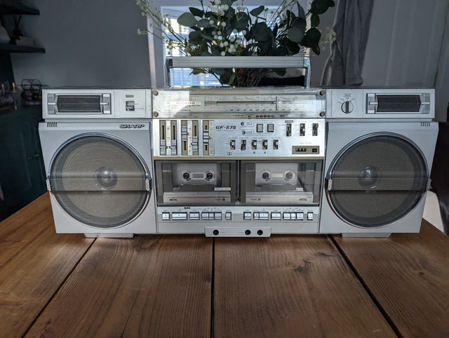 BLUETOOTH MODDED SHARP GF-575 Boombox Ghetto Blaster refurbished with tiny issue £380.00 ...