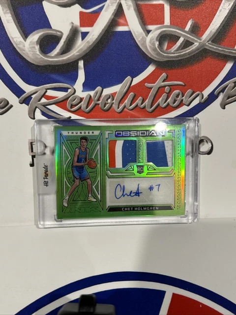 OBSIDIAN TRI COLOUR Dual Patch Rookie Auto 14:20 Green Flood Chet ...