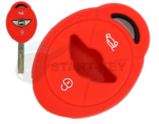 MINI COOPER R52 R56 R50 R53 3 boutons clé silicone housse couleur rouge ...