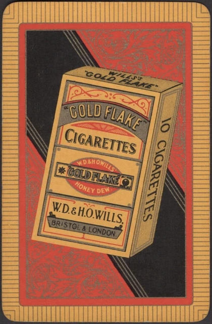 PLAYING CARDS SINGLE Card Old Vintage * GOLD FLAKE CIGARETTES Tobacco ...