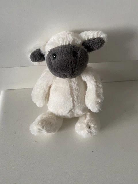 RETIRED COLLECTIBLE JELLYCAT Small Bashful Lamb Grey Face And Ear Soft ...