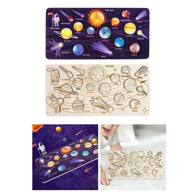 WOODEN SOLAR SYSTEM Board Game School Project Material Educational ...
