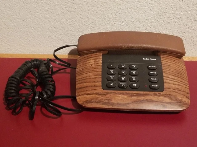 VINTAGE RADIO SHACK House/Desk Phone Fashion President Brown Woodgrain ...
