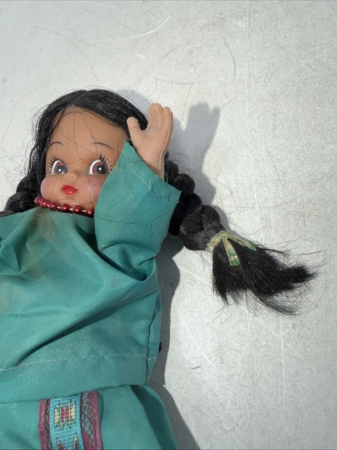 NATIVE AMERICAN INDIAN Princess Doll Top Fibre Craft W/Handmade Dress £ ...