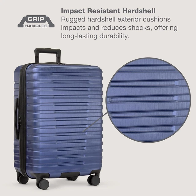 2-PIECE HARDSIDE SPINNER Luggage Set with Integrated USB Port and Power ...