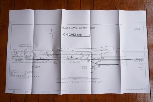 1969 CHICHESTER B Signalling Signal Box Sidings Railway Plan Diagram £ ...